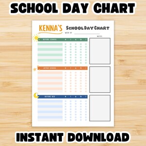 Editable Kids Daily Routine Chart | Canva Template | Before & After ...