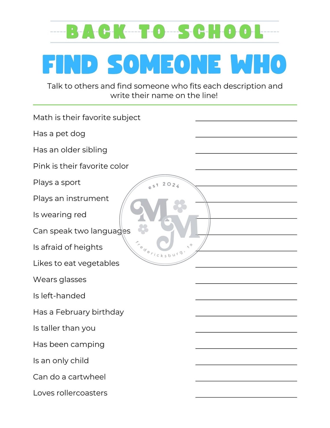 Back to School Game | Teacher | Student Ice Breaker | Classroom Games ...