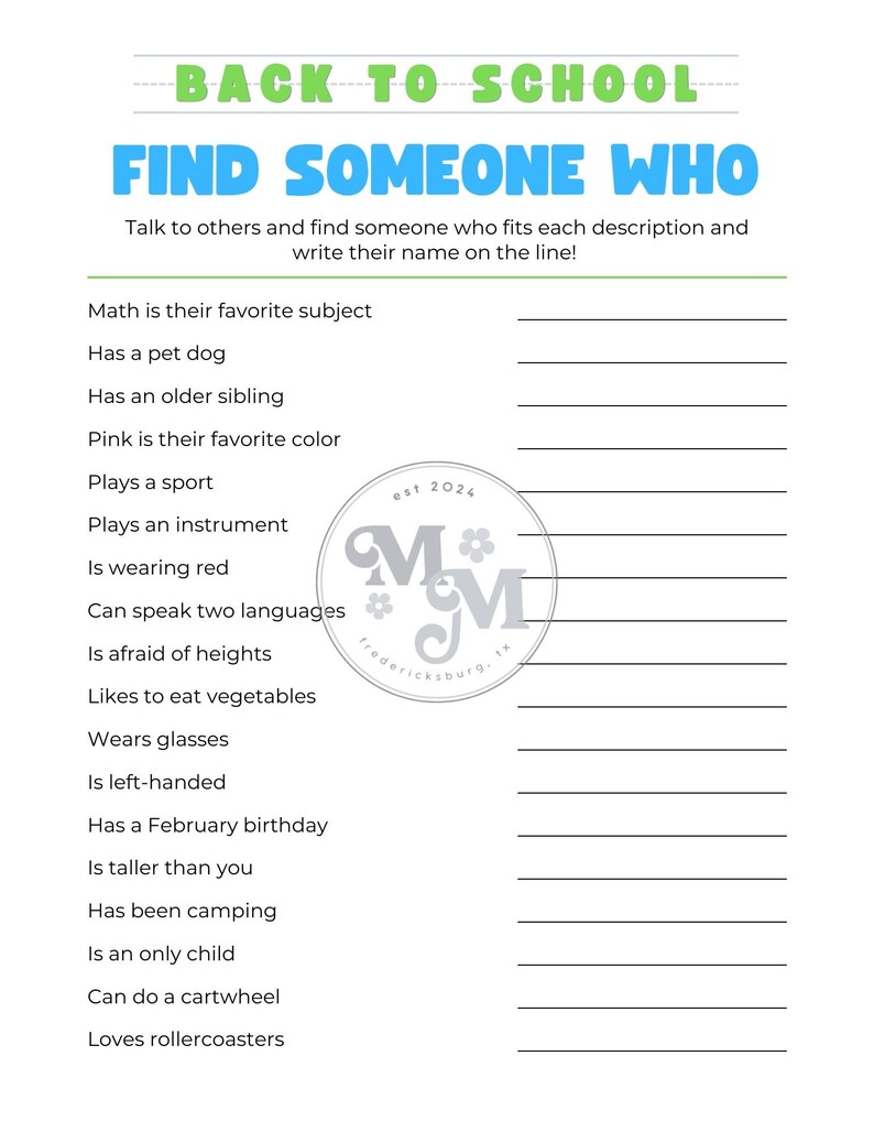 Back to School Game | Teacher | Student Ice Breaker | Classroom Games ...