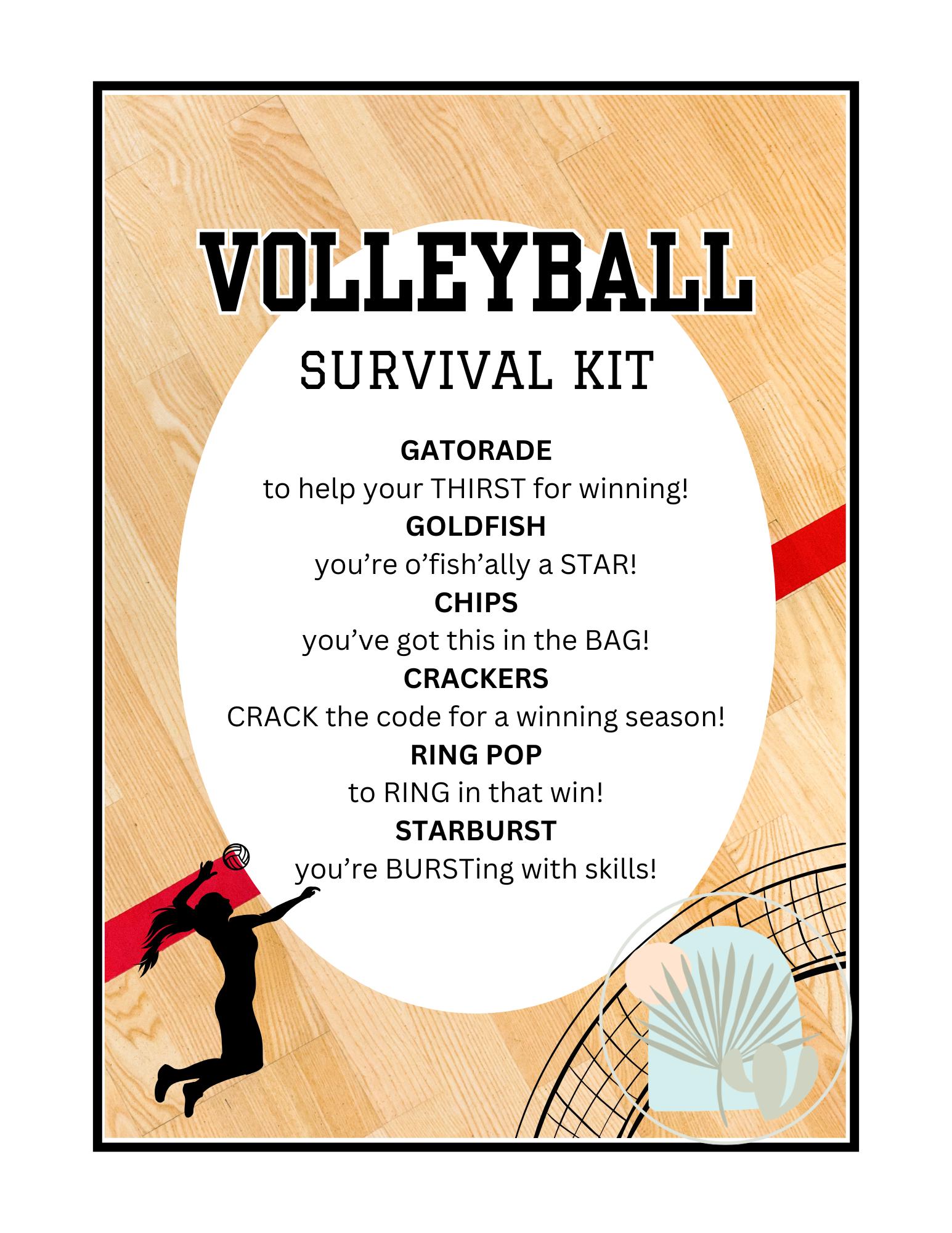Printable Volleyball Treat Bag Toppers | Sports Snack Labels | Instant ...