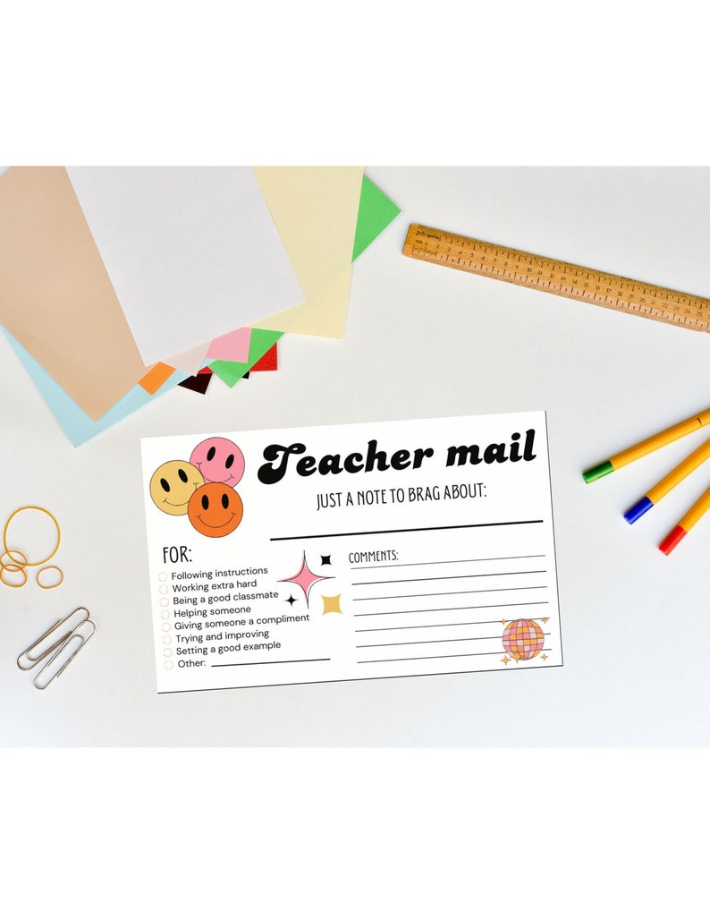 Teacher Mail Brag Mail Back to School Classroom Mail Classroom Retro ...