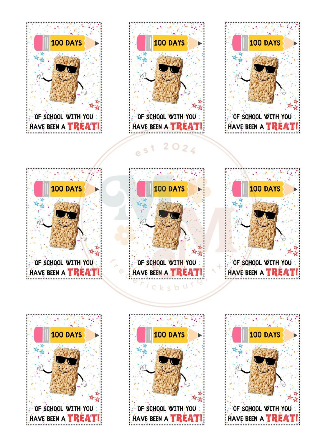 100 Days of School | Treat Tags | Snack Tags | Treat Bag Tag | Class ...