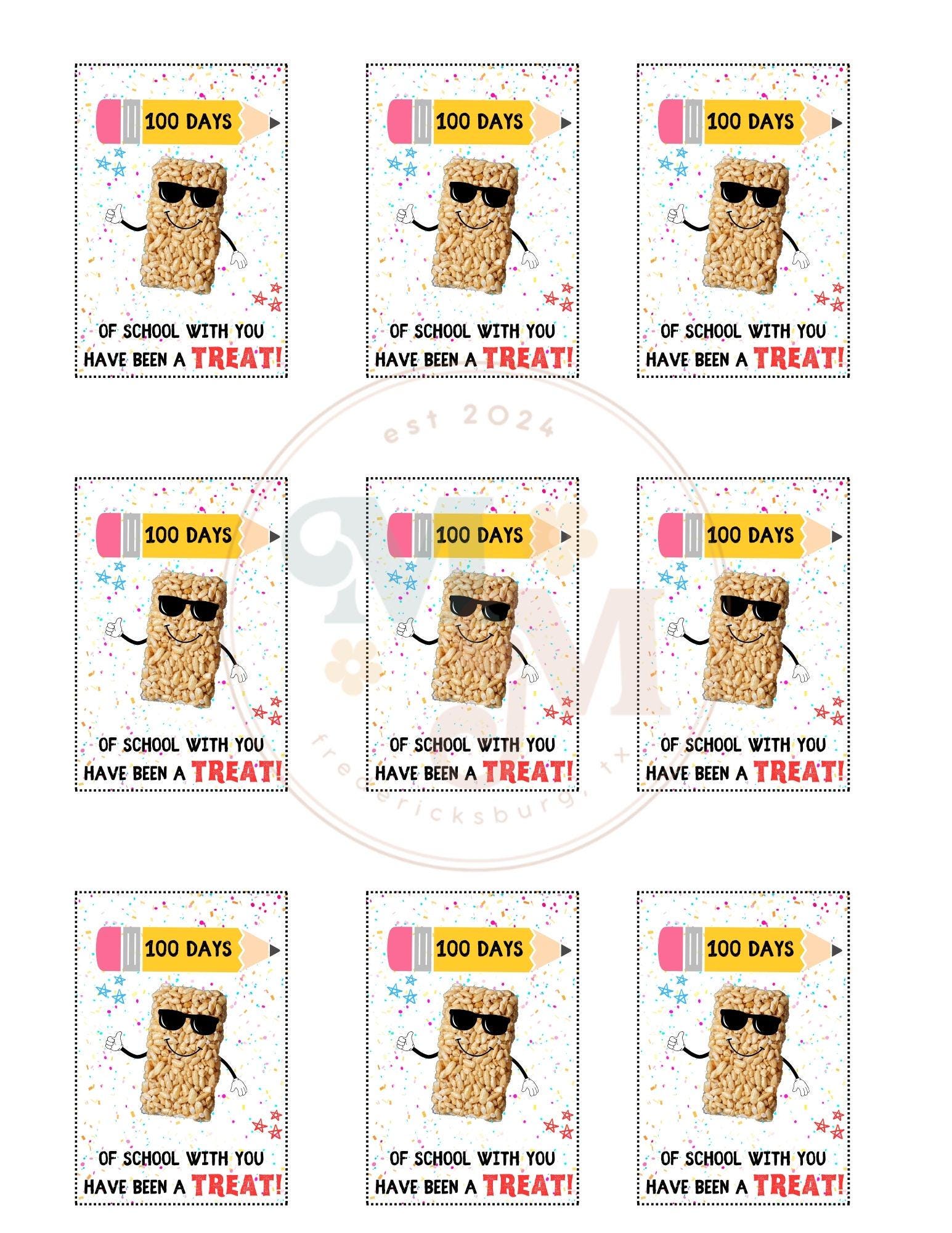 100 Days of School | Treat Tags | Snack Tags | Treat Bag Tag | Class ...