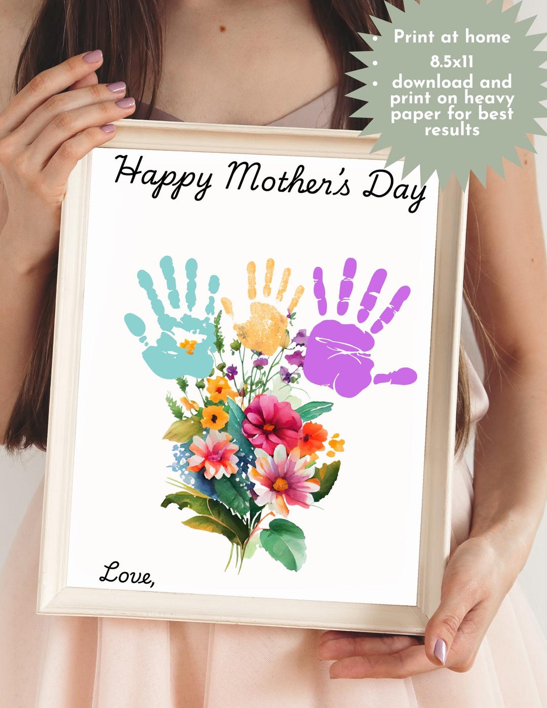Mother’s Day Handprint Printable | Mom | Handprint Craft | Mom Gift ...