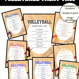 Printable Volleyball Treat Bag Toppers | Sports Snack Labels | Instant ...