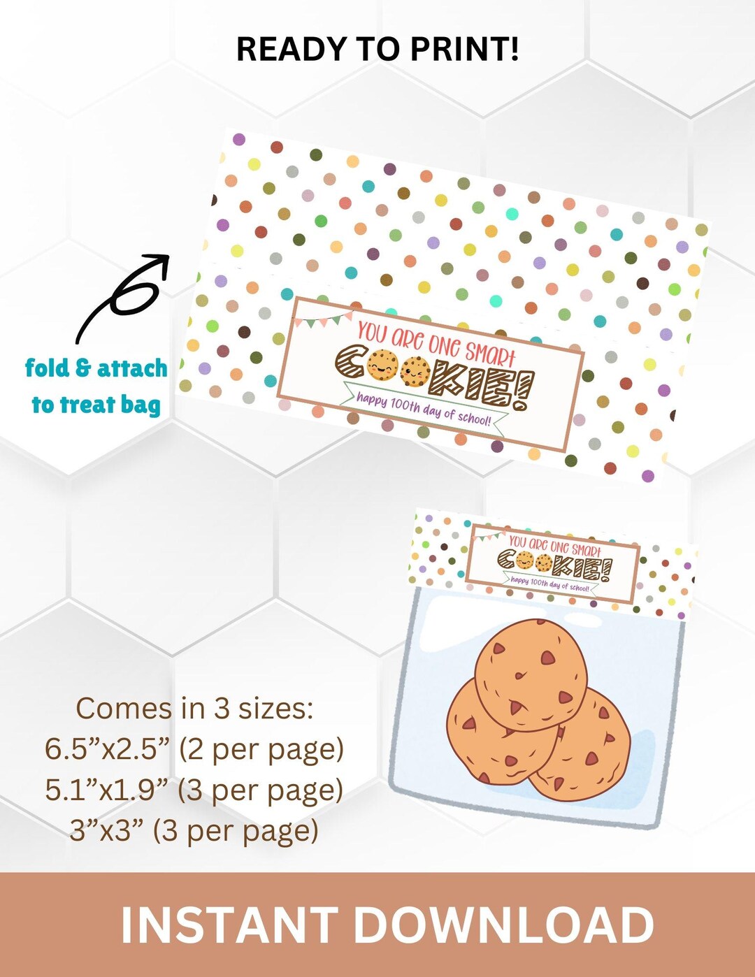 Treat Bag Topper | Goodie Bag | PTO | PTA | Teacher Gift | 100 Days of ...