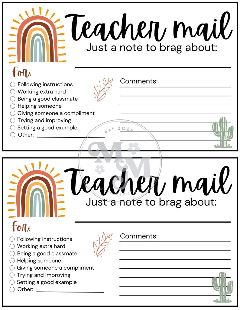 Teacher Mail | Brag Mail | Back to School | Classroom Mail | Classroom ...