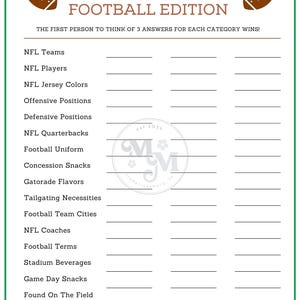 Football Games | Football Printable | NFL Games | Super Bowl Games ...