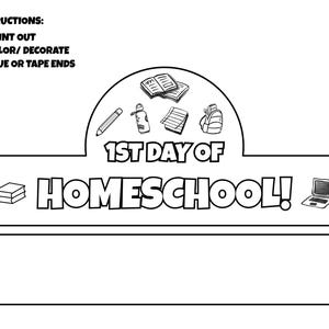 First Day of Kindergarten Hat | Printable Crown Coloring Craft | Back ...