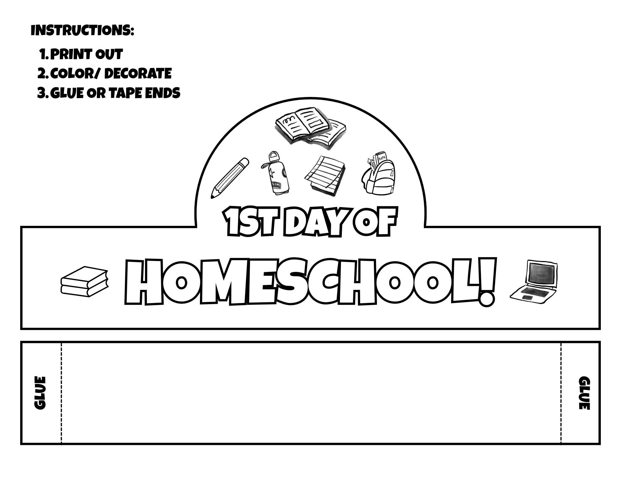 First Day of Kindergarten Hat | Printable Crown Coloring Craft | Back ...