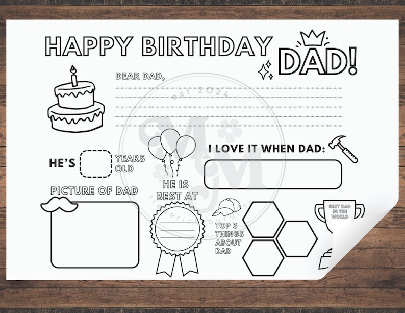 Happy Birthday Dad Coloring | Dad’s Birthday Printable | All About Dad ...