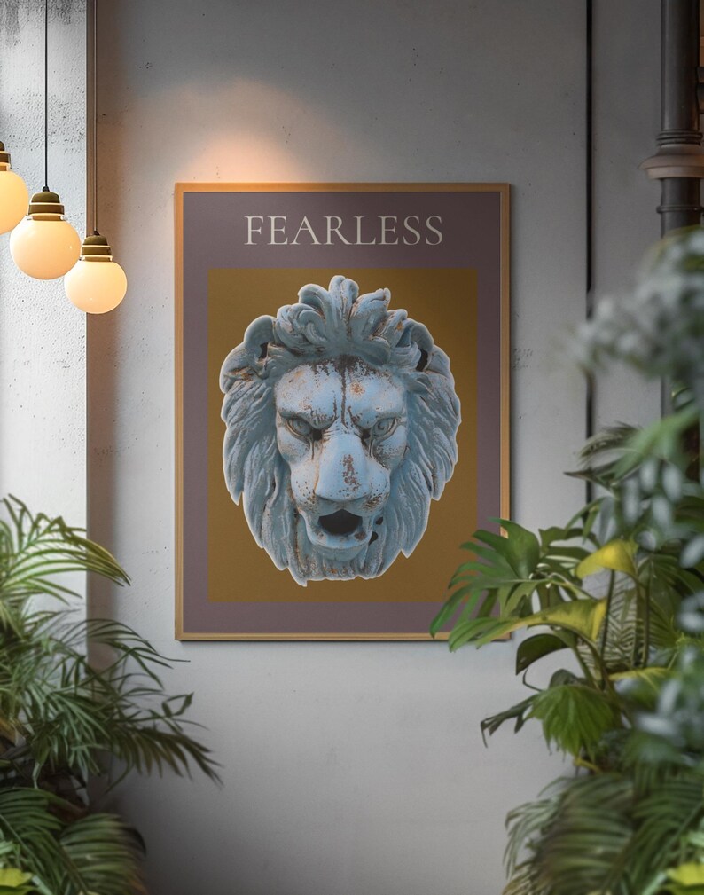 Fearless Lion, Motivational Poster, Digital Download, Printable Wall ...
