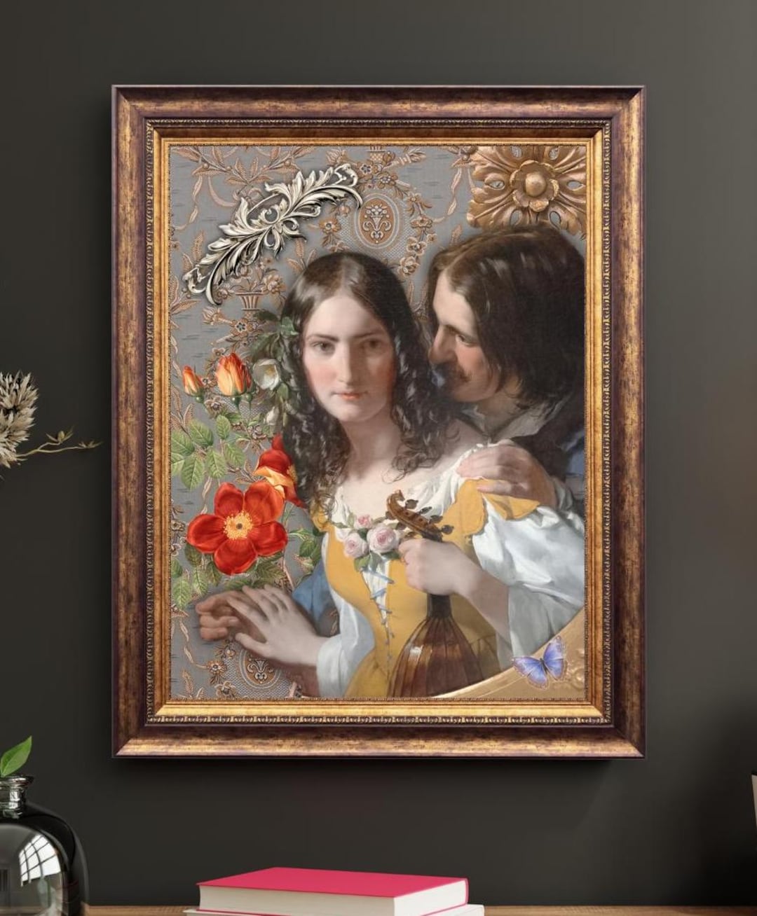 Nostalgic Collage Wall Art, Altered Baroque Classical Painting of a ...