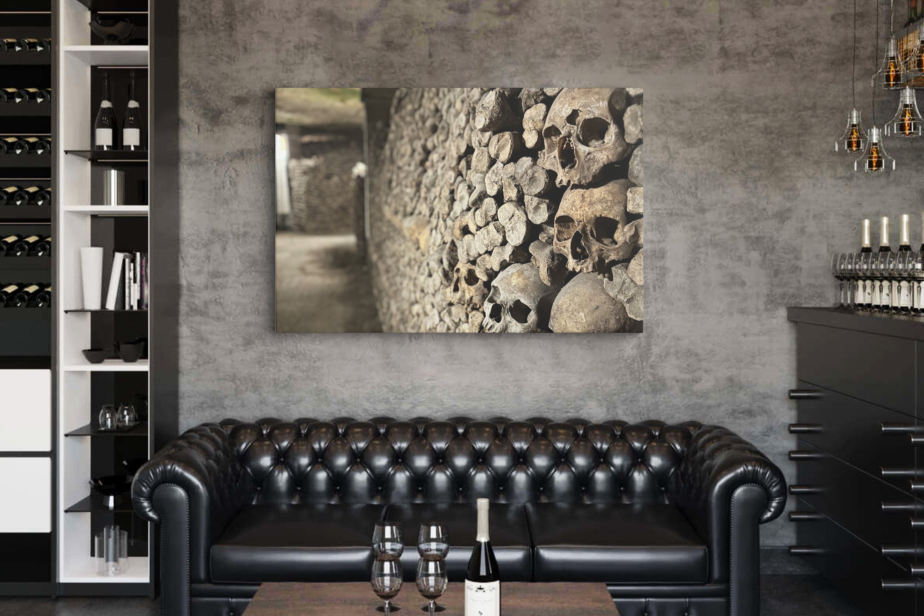 Paris Catacombs Skull Wall Art – Mounted Canvas Print - Etsy