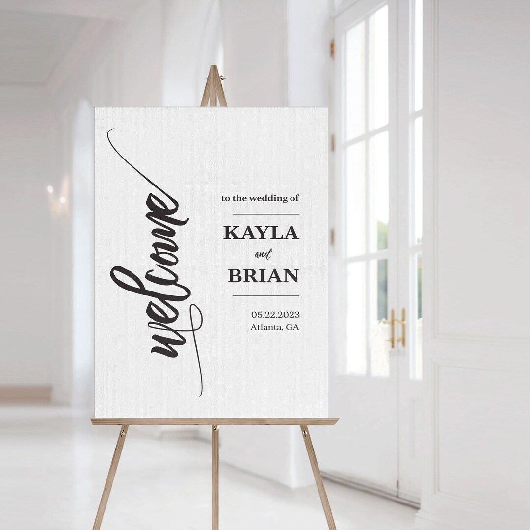 Printed Wedding Welcome Foamboard Sign | Welcome to Our Wedding Sign ...