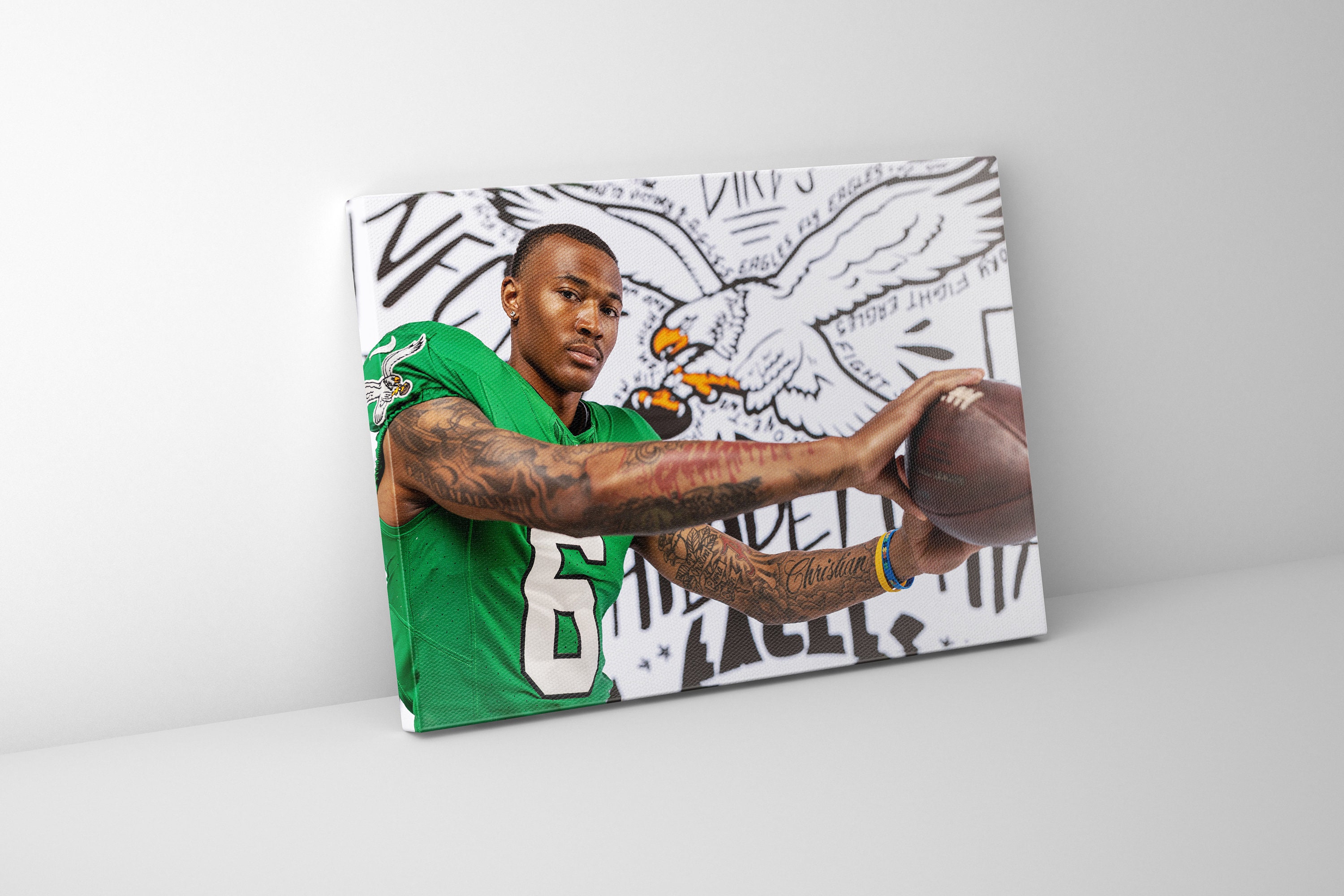 2023 Kelly Green Uniform Philadelphia Eagles Devonta Smith Mounted ...