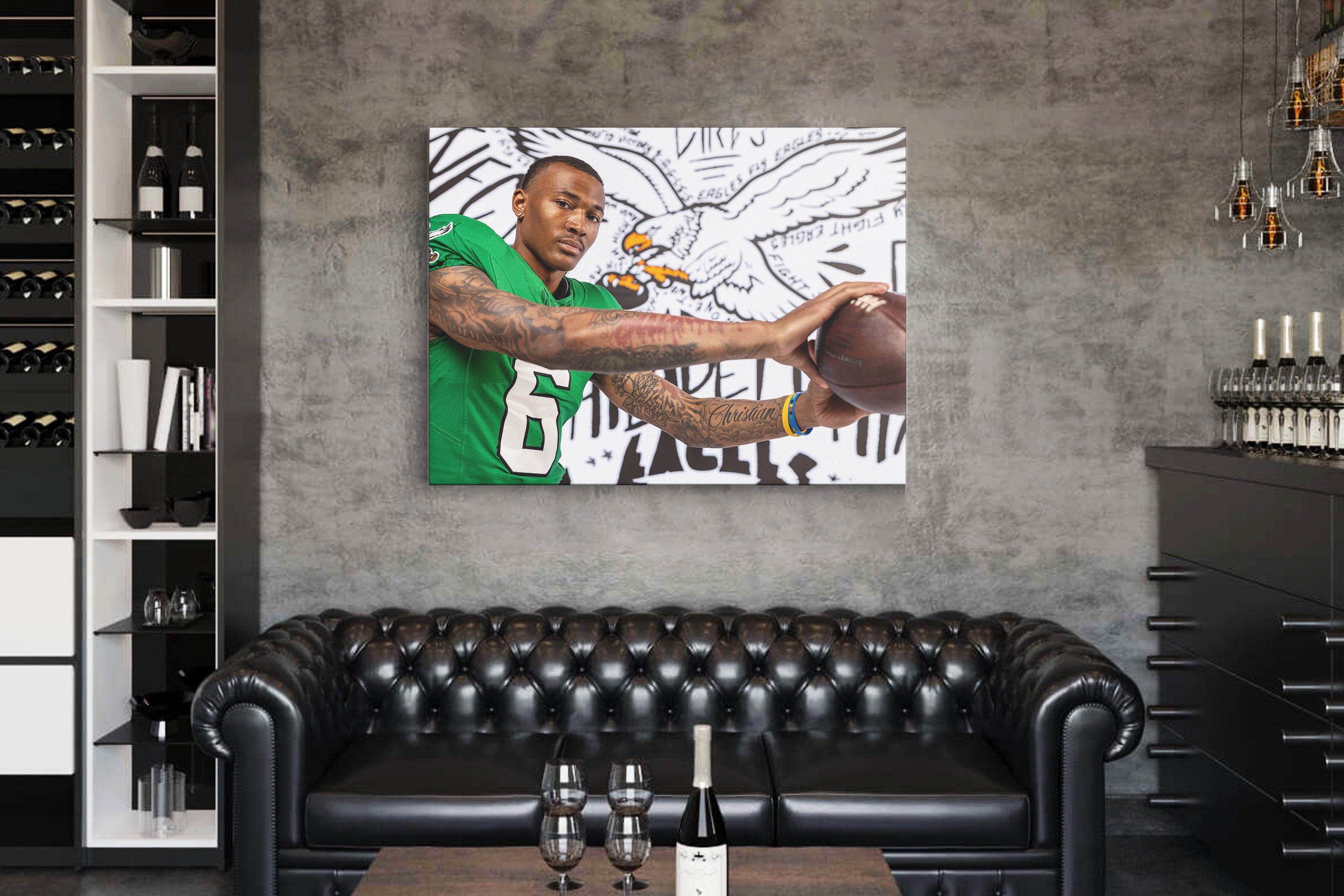 2023 Kelly Green Uniform Philadelphia Eagles Devonta Smith Mounted ...