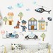 Watercolor Police Wall Decal, City Police Wall Stickers Art Decor for ...