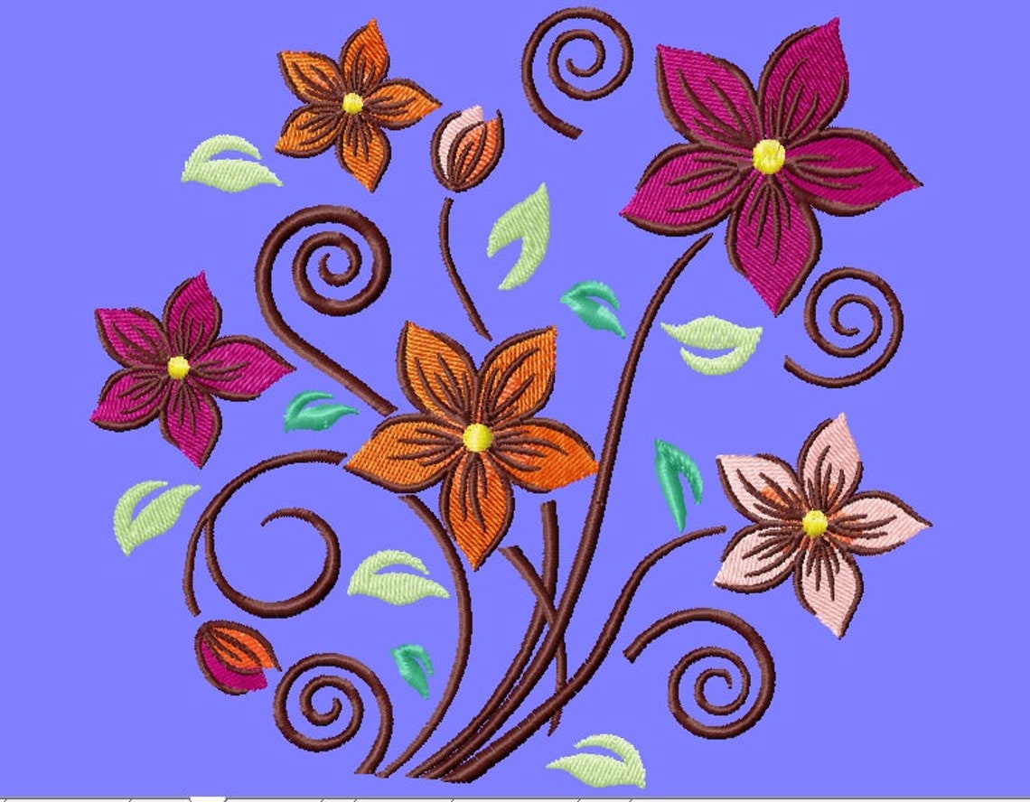 Digital Download, Floral Embroidery Machine Design, Machine File!!! - Etsy