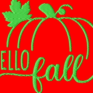 Embroidery Digital Design Hello Fall Design - Etsy