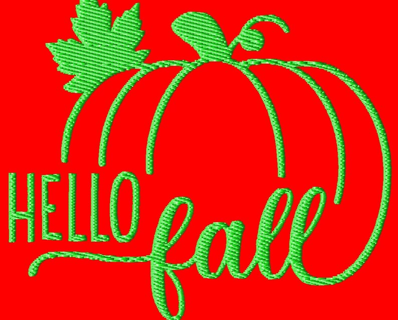 Embroidery Digital Design Hello Fall Design - Etsy