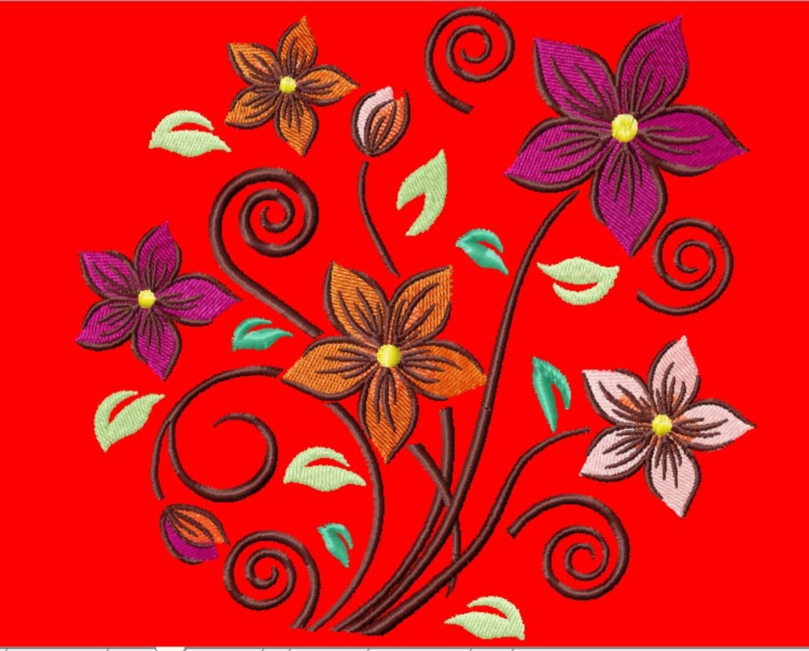 Digital Download, Floral Embroidery Machine Design, Machine File!!! - Etsy