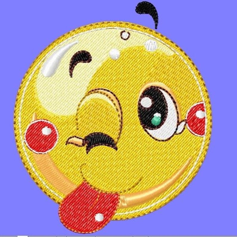 Smiley Face, Winking Eye Smiley Face Embroidery Machine File, Digital Download!!! - Etsy
