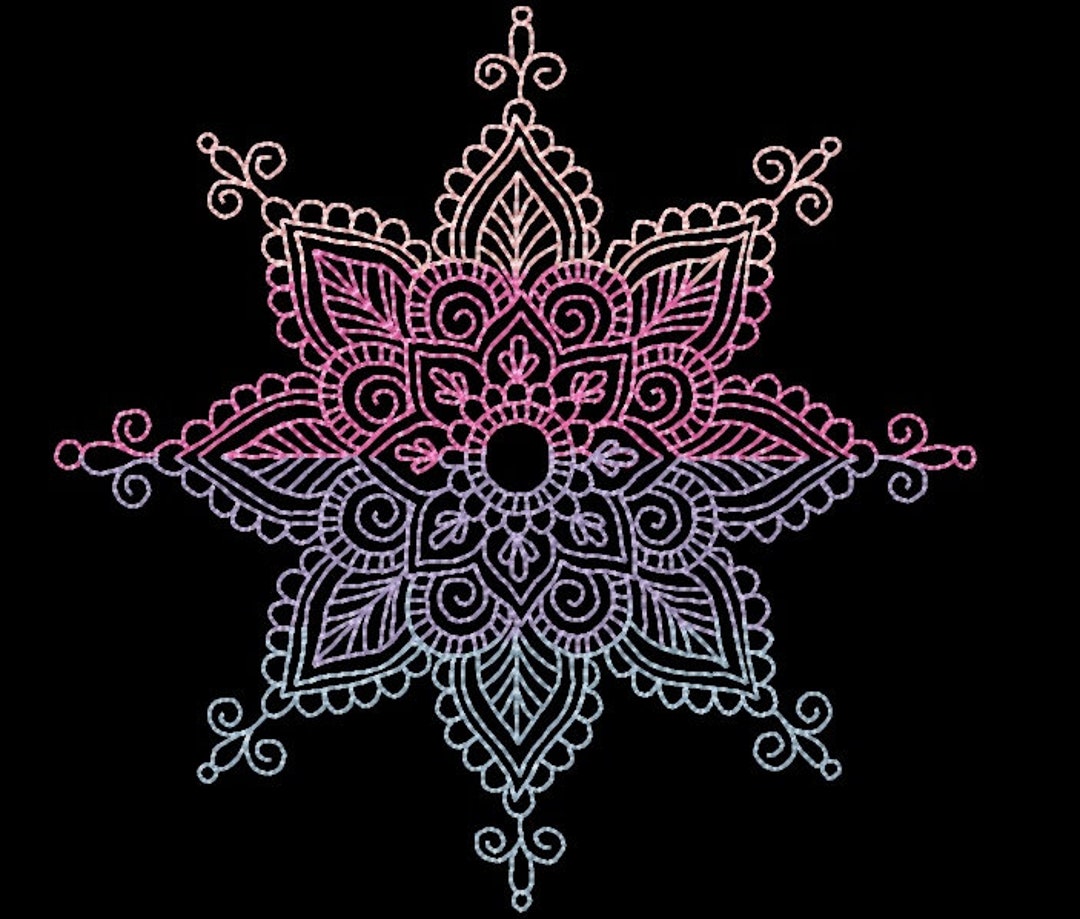OCTAGONAL Embroidery Machine Design, Floral Octagonal Embroidery ...