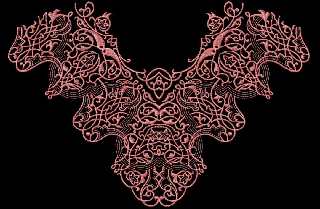 Womens Fashion Neck Embroidery Designs, NECK Embroidery Machine Design ...