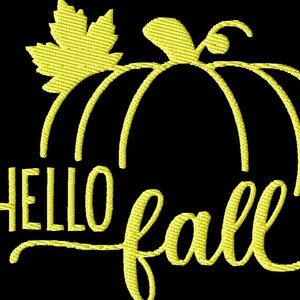 Embroidery Digital Design Hello Fall Design - Etsy