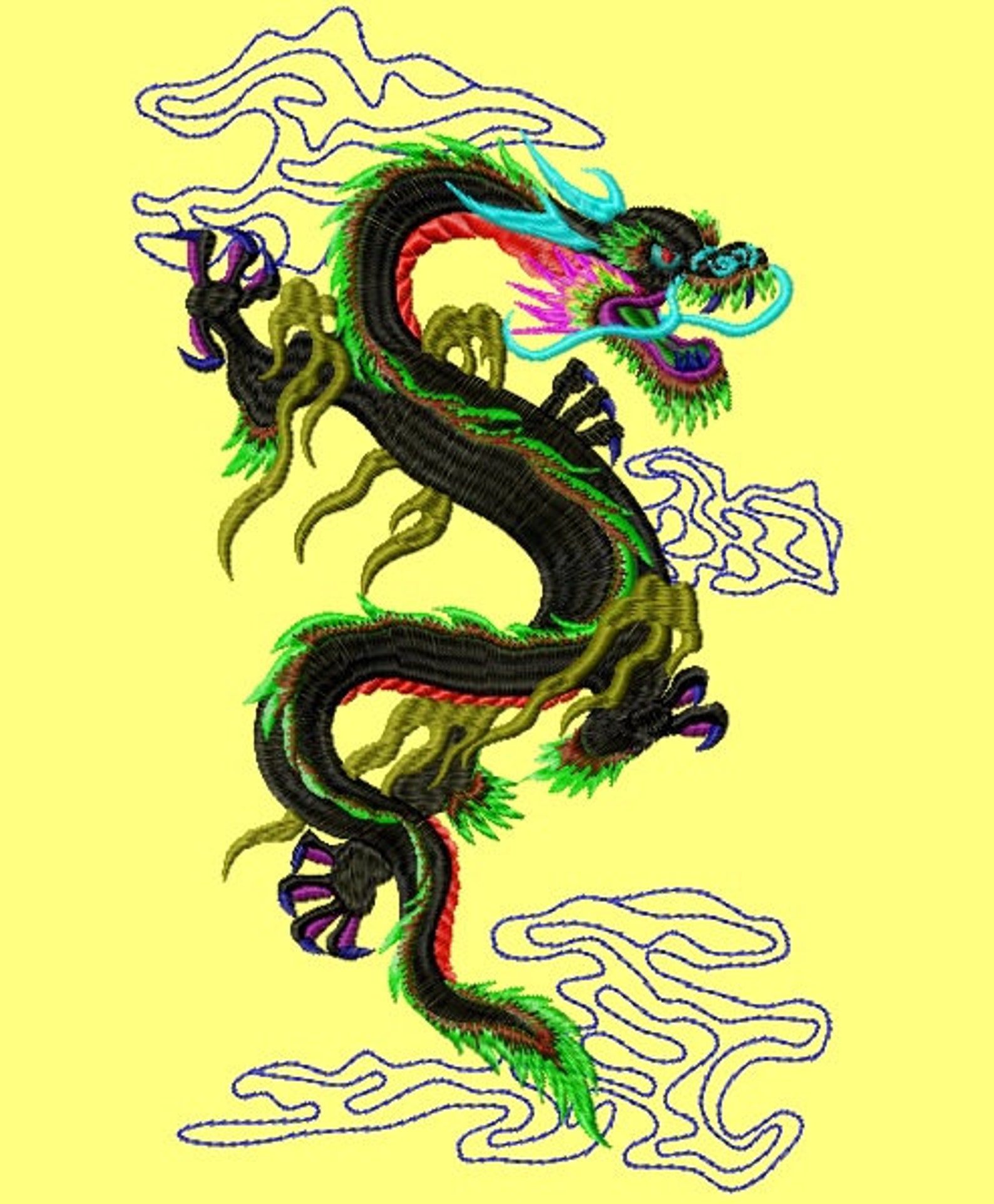 Dragon Embroidery Design, Digital Download, Embroidery Machine File ...