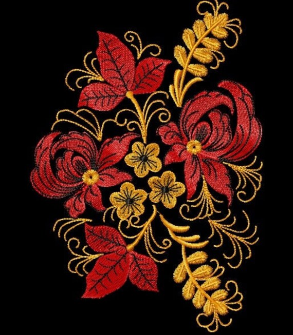 Floral Embroidery Machine File Digital Download Embroidery - Etsy