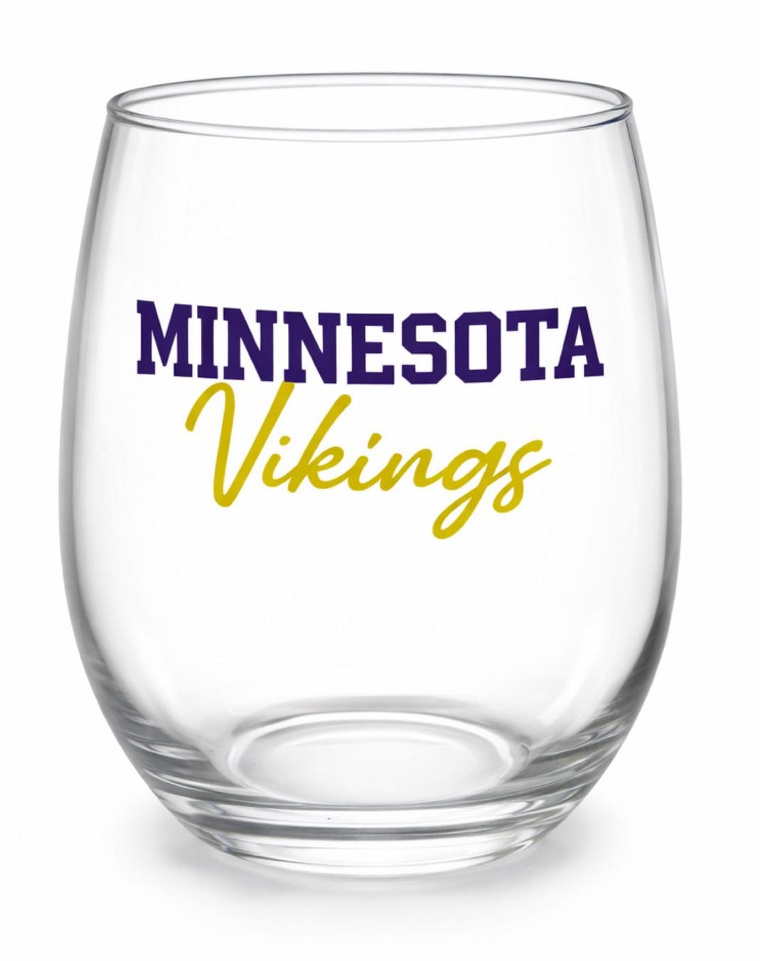Minnesota Vikings Stemless Wine Glass | Football Fan Glass | Game Day ...