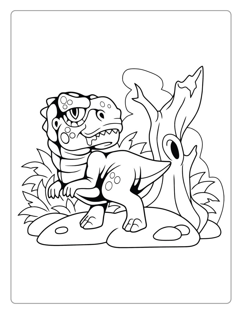 Dinosaur Coloring Pages - Etsy