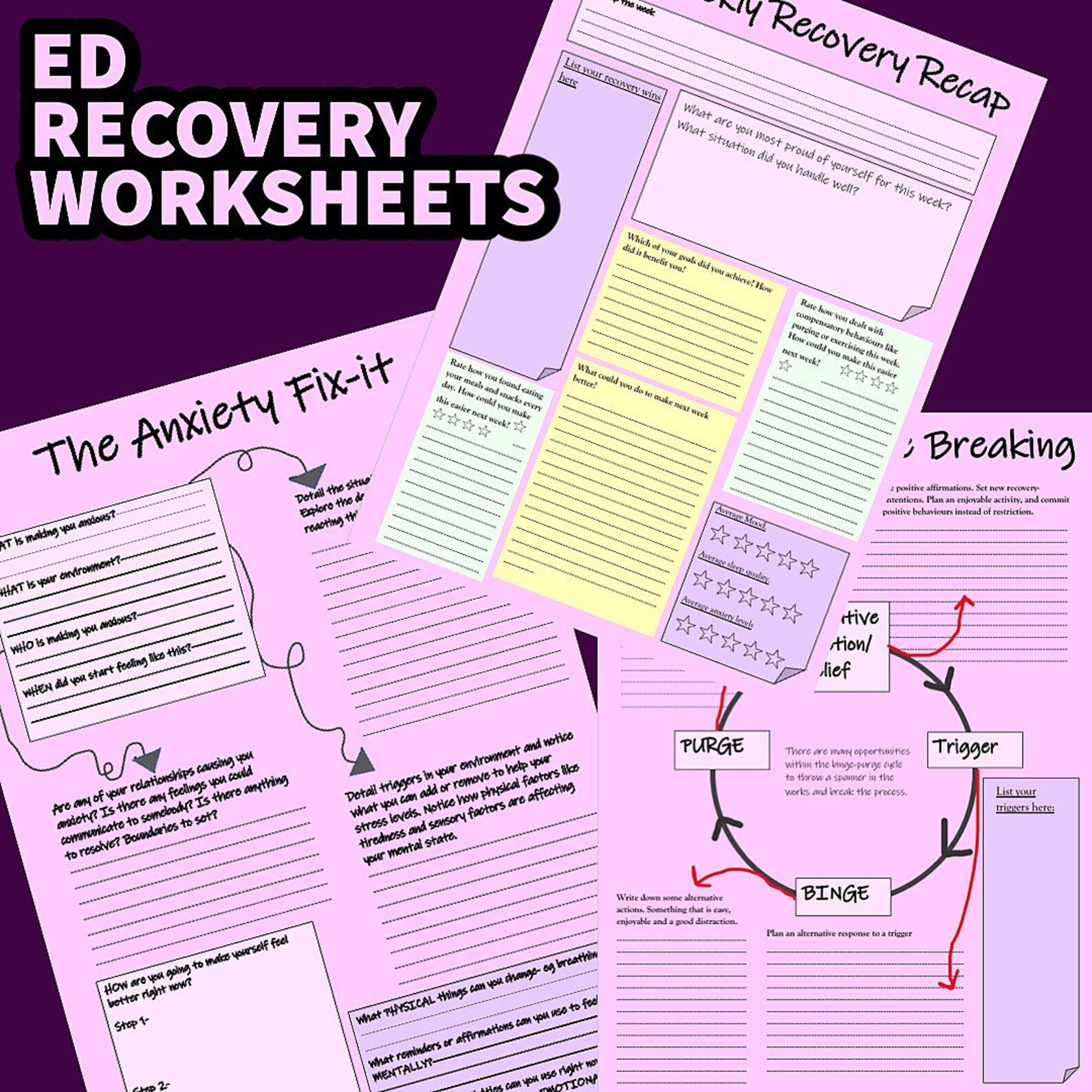 25 Eating Disorder Recovery Worksheets printable - Etsy