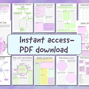 Body Image Worksheets Eating Disorder Recovery Printable - Etsy