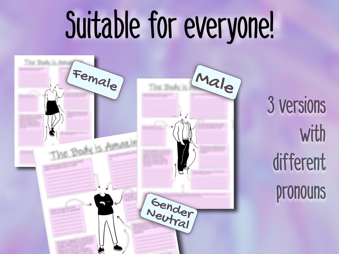 Body Image Worksheets Eating Disorder Recovery Printable - Etsy
