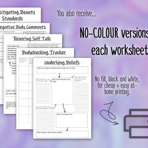 Body Image Worksheets Eating Disorder Recovery Printable - Etsy