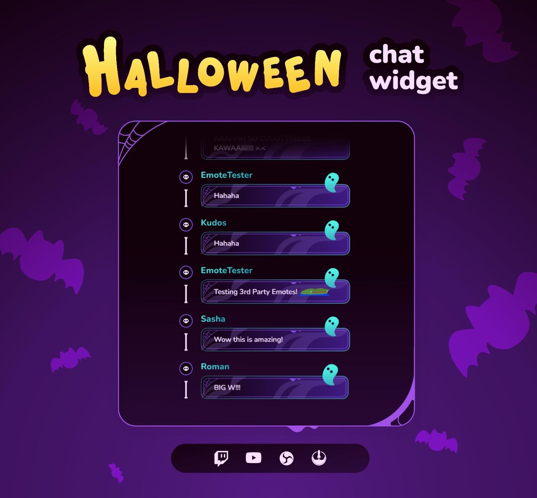 Сute Halloween Twitch Chat Widget Spooky Chat Box for Twitch and ...