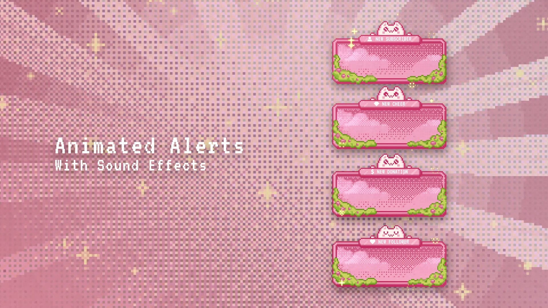Cute Pink Twitch Overlays Pack STATIC for OBS Studio & Streamlabs - Etsy