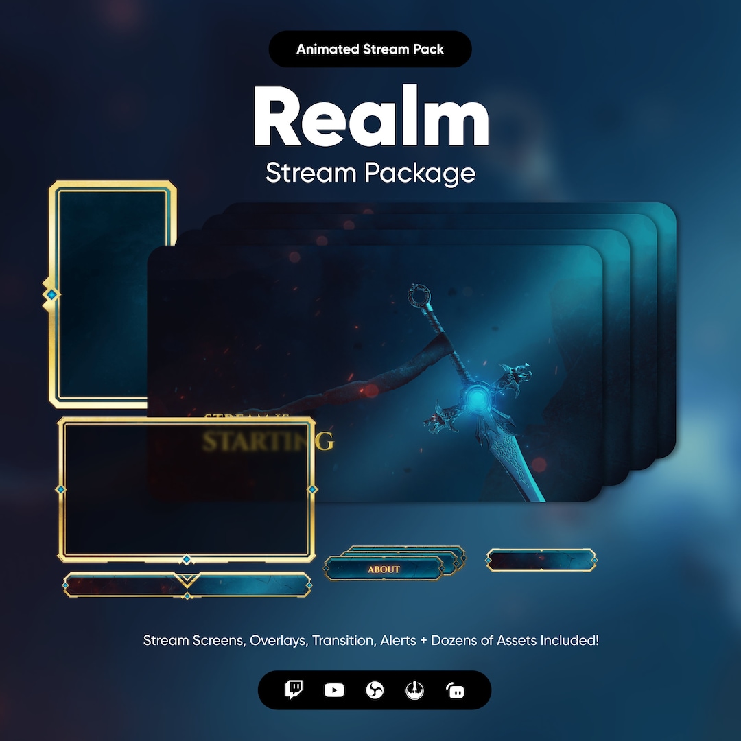 Realm Twitch Overlays Pack ANIMATED For OBS Studio & Streamlabs - Etsy ...