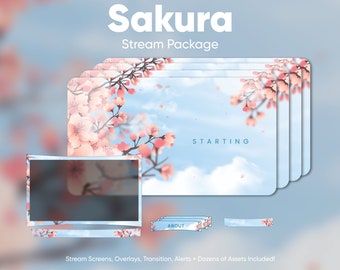 Animated Stream Overlay Package Sakura Cherry Blossom - Etsy
