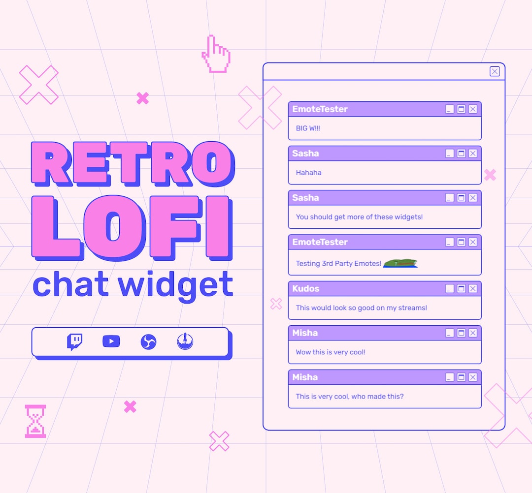 Lofi Twitch Chat Widget Cute Retro Chat Box for Twitch and Youtube ...