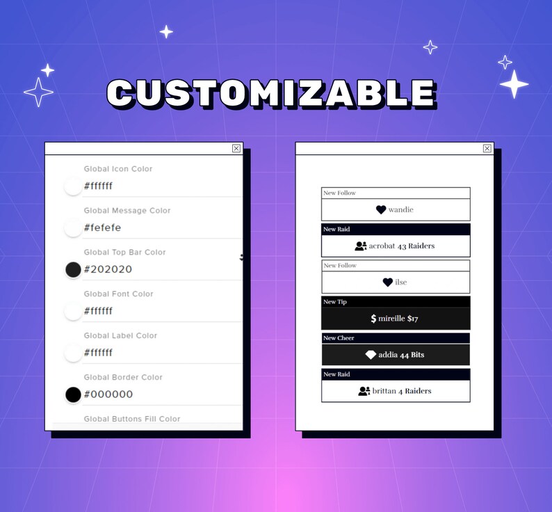Retro Computer Twitch Event Widget Y2K Event List for Twitch and Youtube Streamers ...