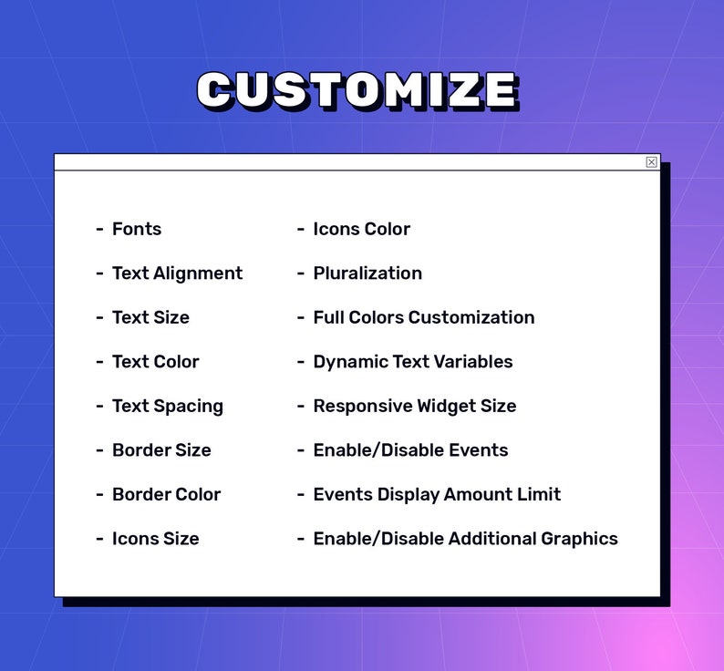 Retro Computer Twitch Event Widget Y2K Event List for Twitch and Youtube Streamers ...