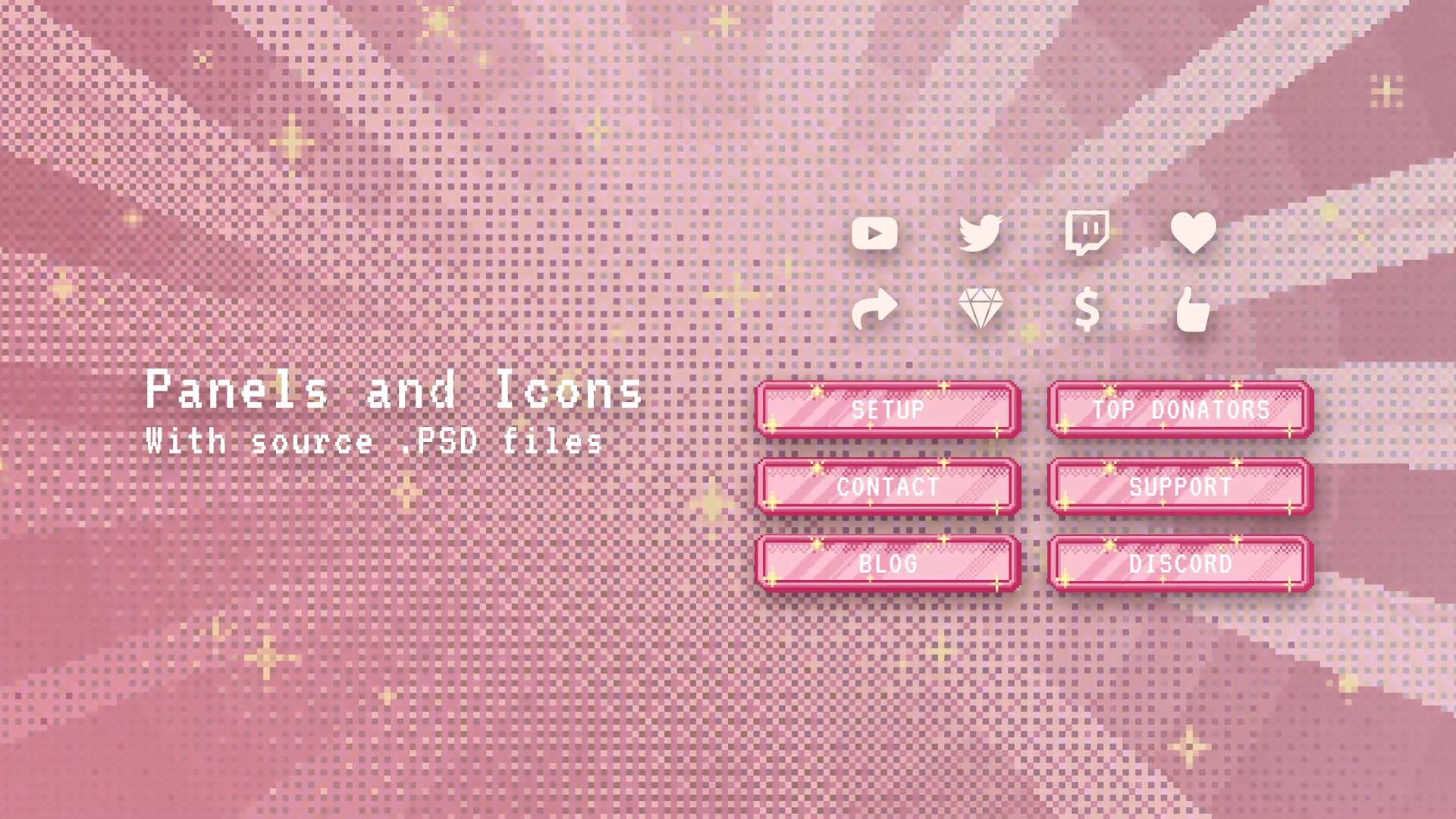 Cute Pink Twitch Overlays Pack STATIC for OBS Studio & Streamlabs - Etsy