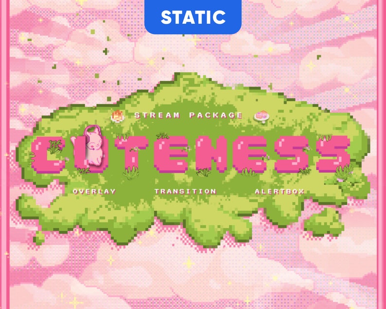 Cute Pink Twitch Overlays Pack STATIC for OBS Studio & Streamlabs - Etsy