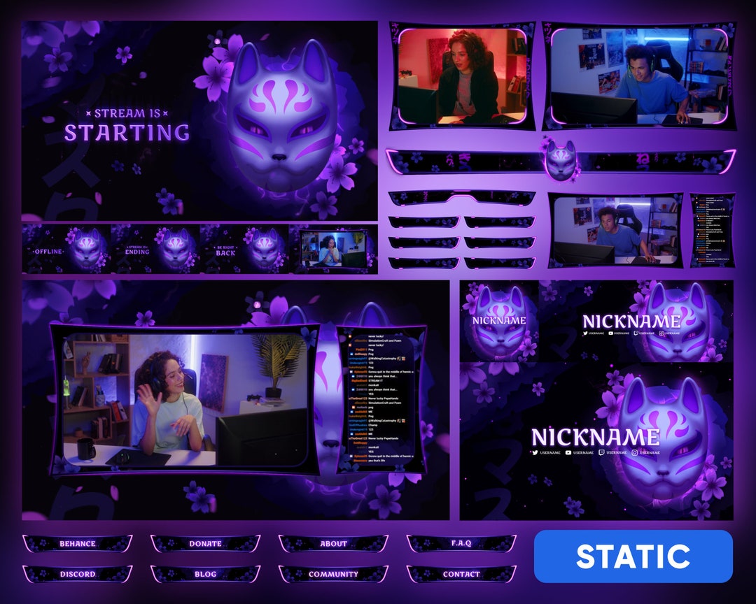 Paquete de superposiciones de Japan Soul Twitch ESTÁTICO para OBS Studio y Streamlabs - Etsy España