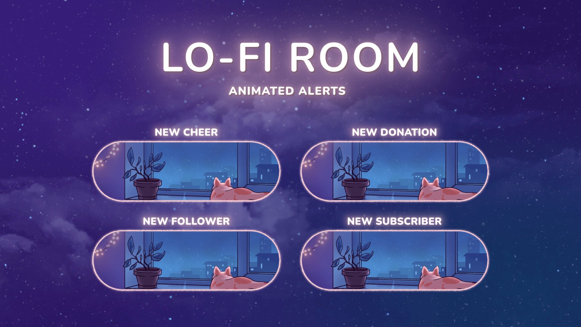 Lofi Room Twitch Overlays Pack ANIMATED: Webcam Overlay - Etsy Canada