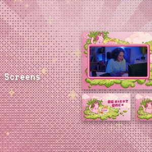 Cute Pink Twitch Overlays Pack STATIC for OBS Studio & - Etsy